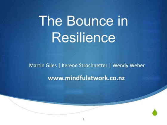 Resilience Training HTGS PowerPoint Aug 2014 v3.1 HTGS Presentation | PPT