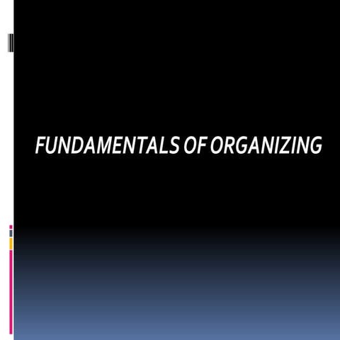 Fundamentals Of Organizing | PPTX