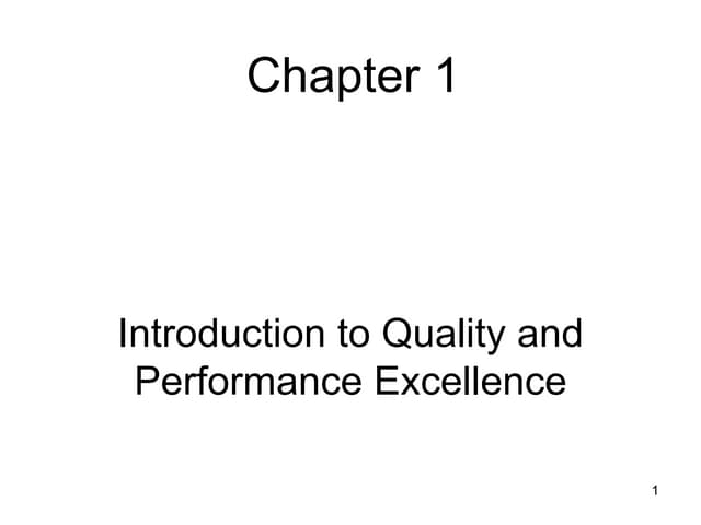Introduction to Quality | PDF