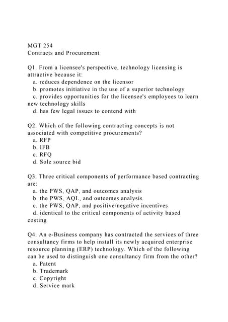12 pmp procurement management exam | PDF | Civil Engineering Industry | Industries