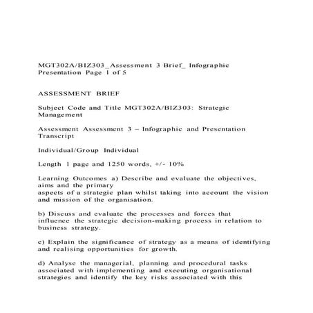 MGT302ABIZ303_Assessment 3 Brief_ Infographic Presentation | DOCX
