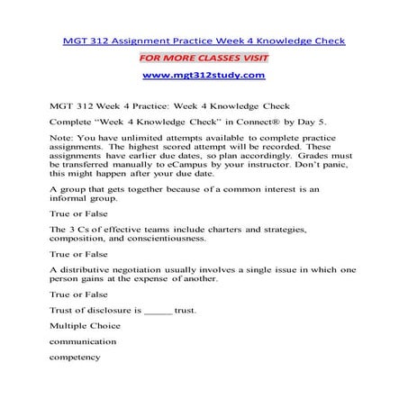 MGT 312 STUDY Become Exceptional--mgt312study.com