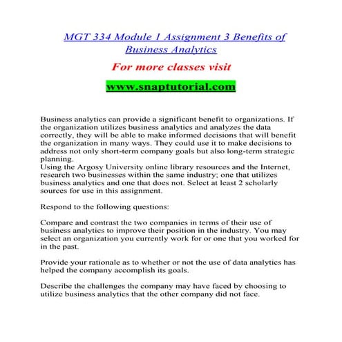 MGT 334 help Successful Learning/Snaptutorial | PDF