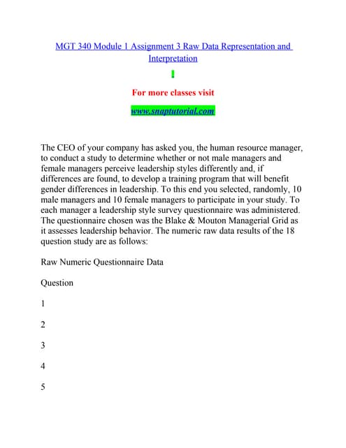 MGT 340 help Successful Learning/Snaptutorial | PDF