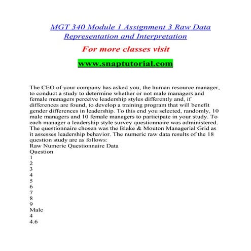 MGT 340 help Successful Learning/Snaptutorial | PDF