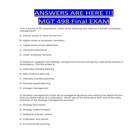 Mgt 498 final exam questions and correct answers 100% guaranteed# | DOCX