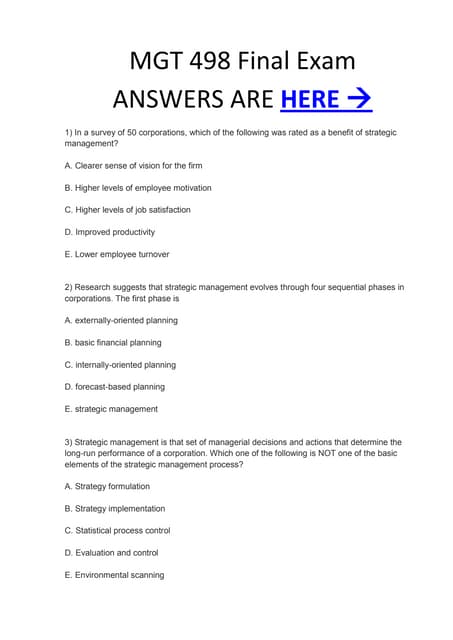 Mgt 350 final exam set 3 | PDF