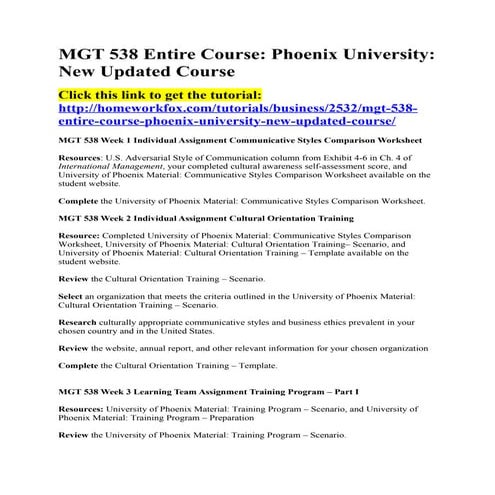 Mgt 538 entire course | PDF