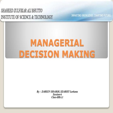 Managerial Decision Making | PPTX