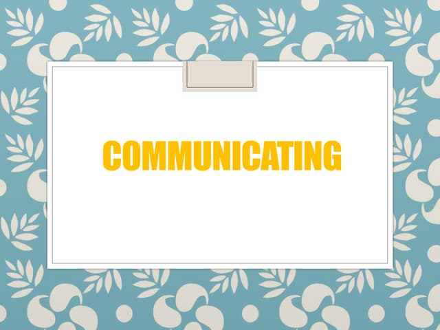 Engineering Management ( Communicating ) | PPT
