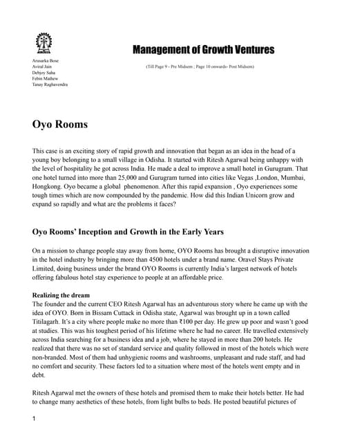 Oyo case study | PPTX