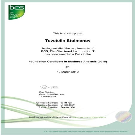 BCS Foundation Business Analysis Certificate - Tsvetelin Stoimenov ...