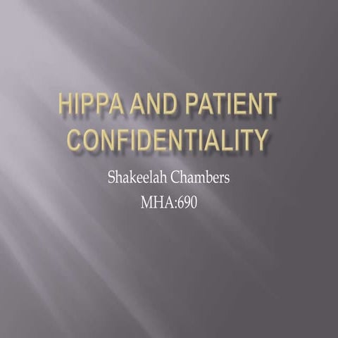 HIPAA confidentiality rules | PPT