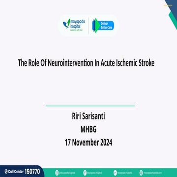 The Role Of Neurointervention In Acute Ischemic Stroke | PPTX