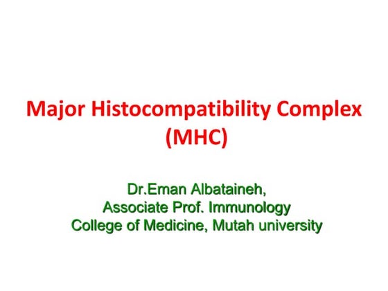 STRUCTURE AND FUNCTIONS OF MHC | PDF