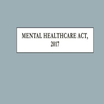 Mental Health Care Act, 2017 | PPTX