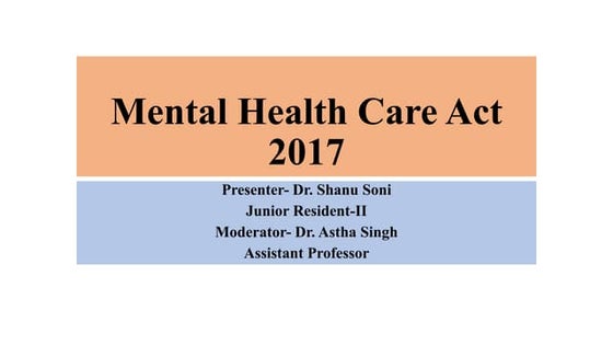 Mental health care act 2017 | PPT