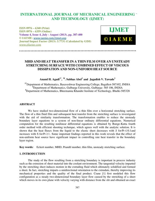 Couette Type Mhd Flow With Suction And Injection Under Constant Pressure Gradient Pdf