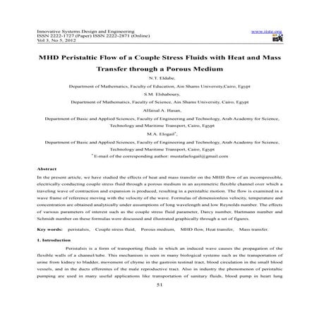 Mhd peristaltic flow of a couple stress fluids with heat and mass transfer through a porous ...