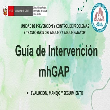 Presentación guía para intervencion desde el mhGAP. | PDF