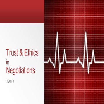 Trust & Ethics in Negotiations | PPTX