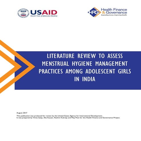 Literature Review To Assess Menstrual Hygiene Management Practices