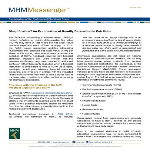 Simplification? An Examination of Readily Determinable Fair Value | PDF