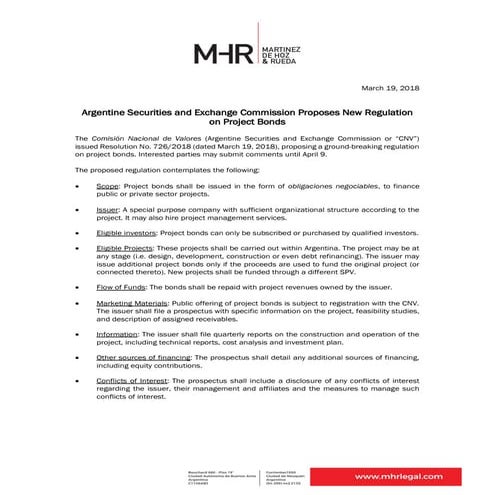 MHR - Project Bonds | PDF
