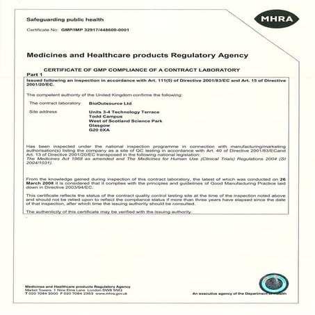 Mhra certificate gmp_compliance | PDF