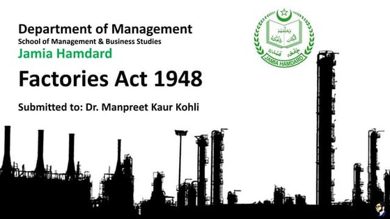 Factories Act, 1948 for ISO 45001 :2018 In data | PDF
