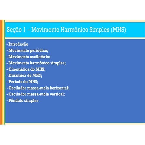 Física 2º ano ensino médio ondulatória movimento harmônico simples e ...