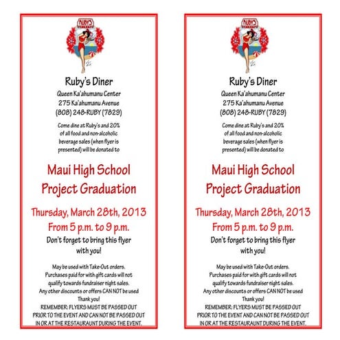 Maui High School Project Graduation Fundraiser Flyer | PDF | Graduation ...