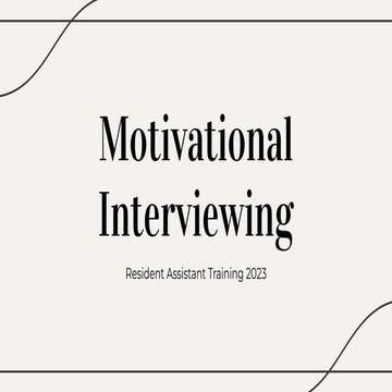 Motivational Interviewing Presentation for Resident Assistant Staff | PDF