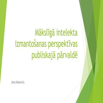Mākslīgais intelekts publiskajā pārvaldē | PPT