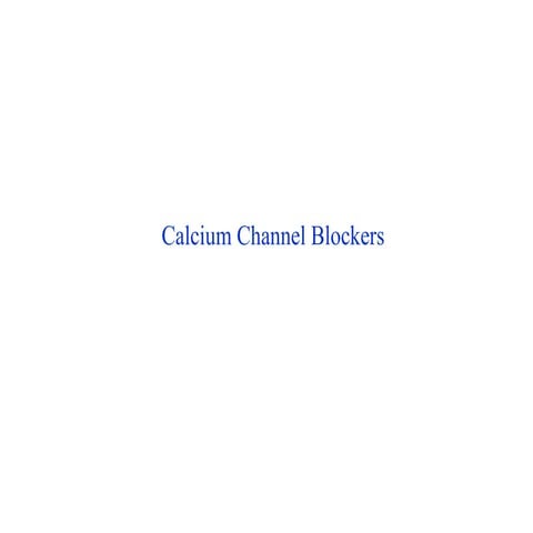 Télécharger calcium chanel blockers à calcium | PPT