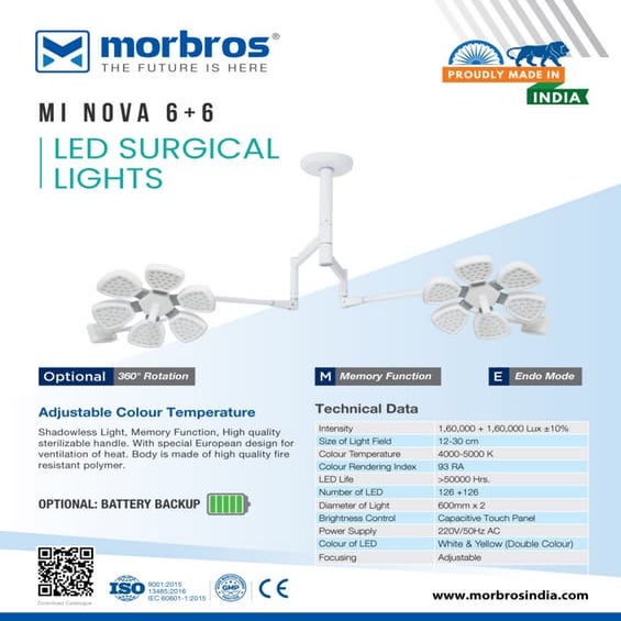 MI-NOVA-6+6 LED Surgical Light Morbros India | PDF