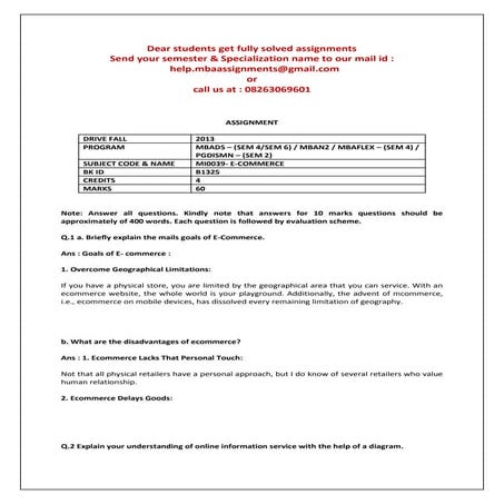 E-Commerce MCQ Questions and Answers for Competitive Exams | PDF