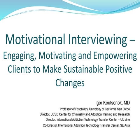 Motivational Interviewing - REFLECTIONS | PDF
