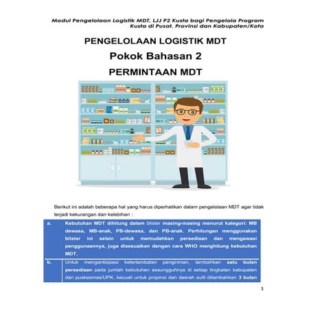 Mi 3 pengelolaan logistik mdt pb2 permintaan mdt | PDF