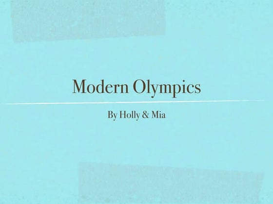 Amy's modern olympics | PPT
