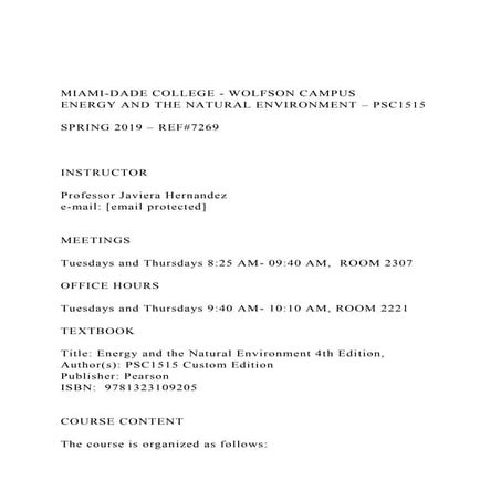 MIAMI-DADE COLLEGE - WOLFSON CAMPUS ENERGY AND THE NATURAL E.docx