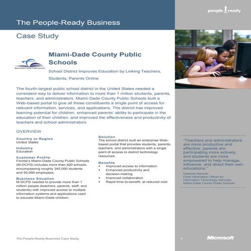 SharePoint Case Study - Miami Dade Schools | PDF