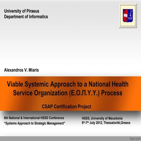 : Viable Systemic Approach to a National Health Service Organization Process (Ε.Ο.Π.Υ.Υ.) | PPT