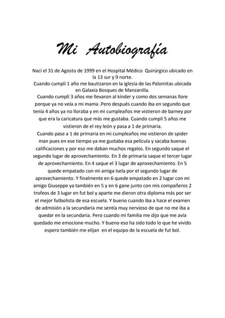 mi autobiografia | PDF