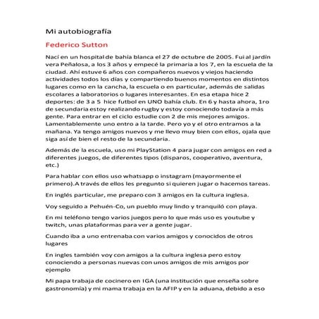 Mi autobiografia | PPTX