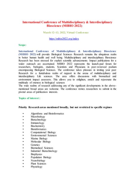 Mibio cfp 2022 | PDF