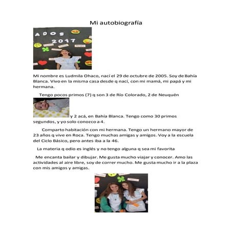 Mi autobiografia 1 h | DOCX
