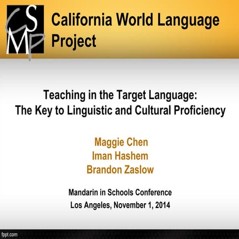 Teaching in the Target Language - Brandon Zaslow | PDF