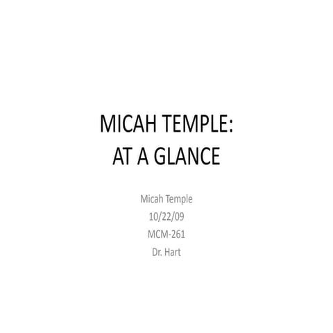 Micah Temple Slideshow | PPT