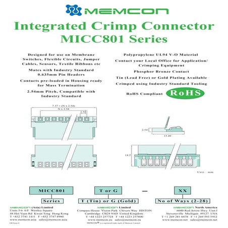 Memcon Micc801 integrated-crimp-connector | PDF